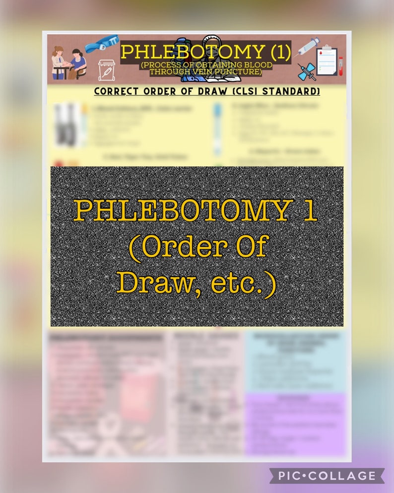 Phlebotomy PDF 6 Pages Study Guide plus 3 Free Extra Pages 9 - Etsy
