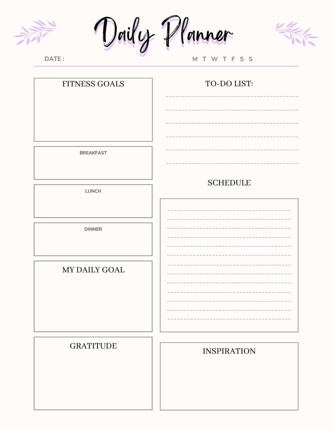 Super Aesthetic Daily Planner, Instant Download - Etsy