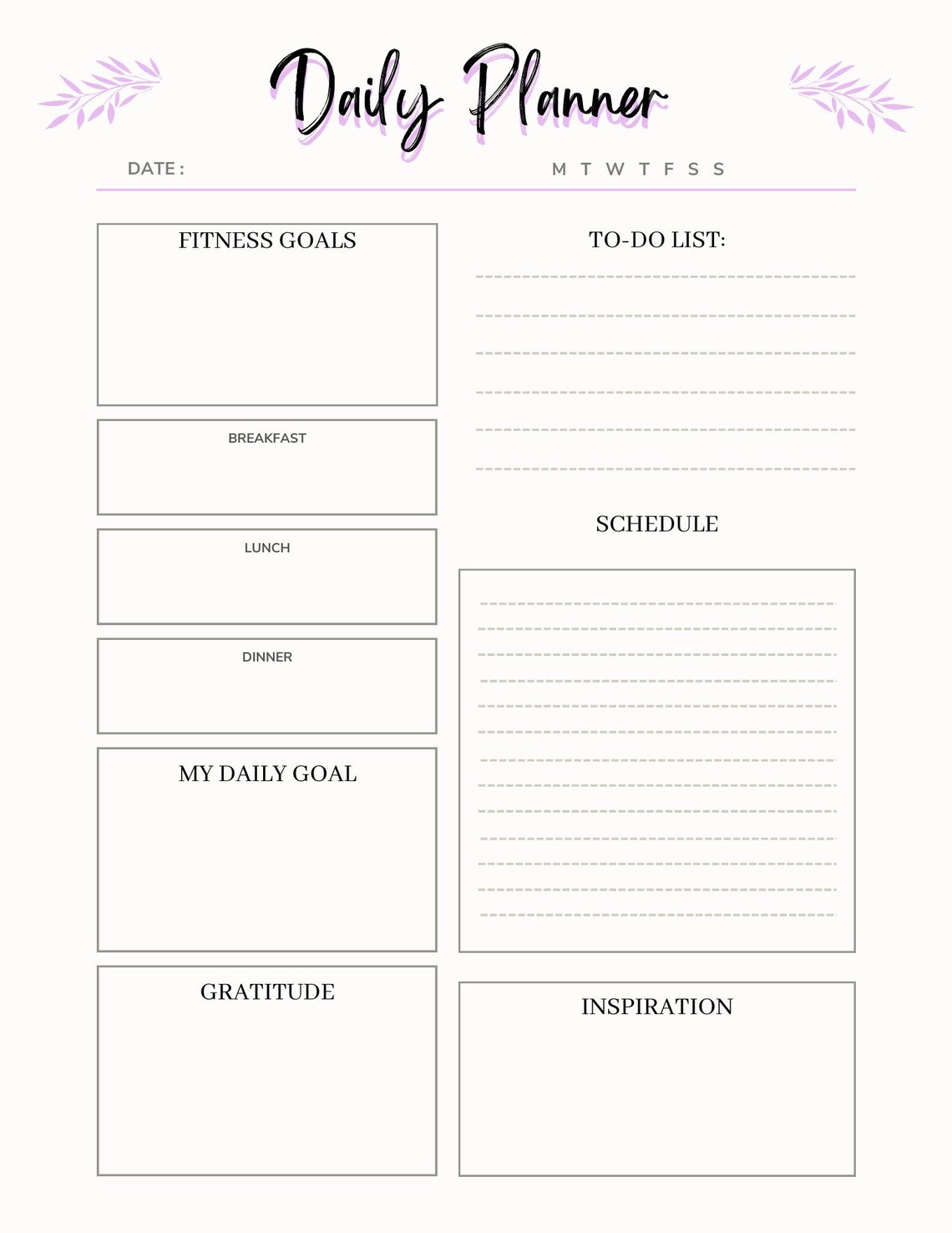 Super Aesthetic Daily Planner, Instant Download - Etsy