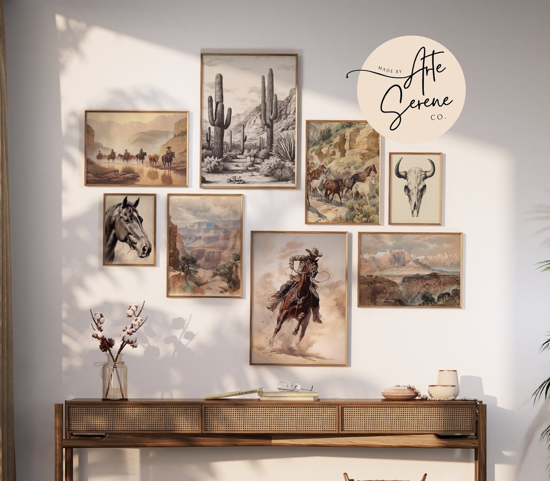VINTAGE Southwestern Gallery Wall Collection Western Cowboy - Etsy