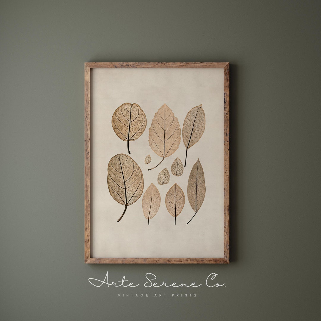 VINTAGE Fall Leaf Art Print PRINTABLE Fall Decor Fall Farmhouse Decor ...