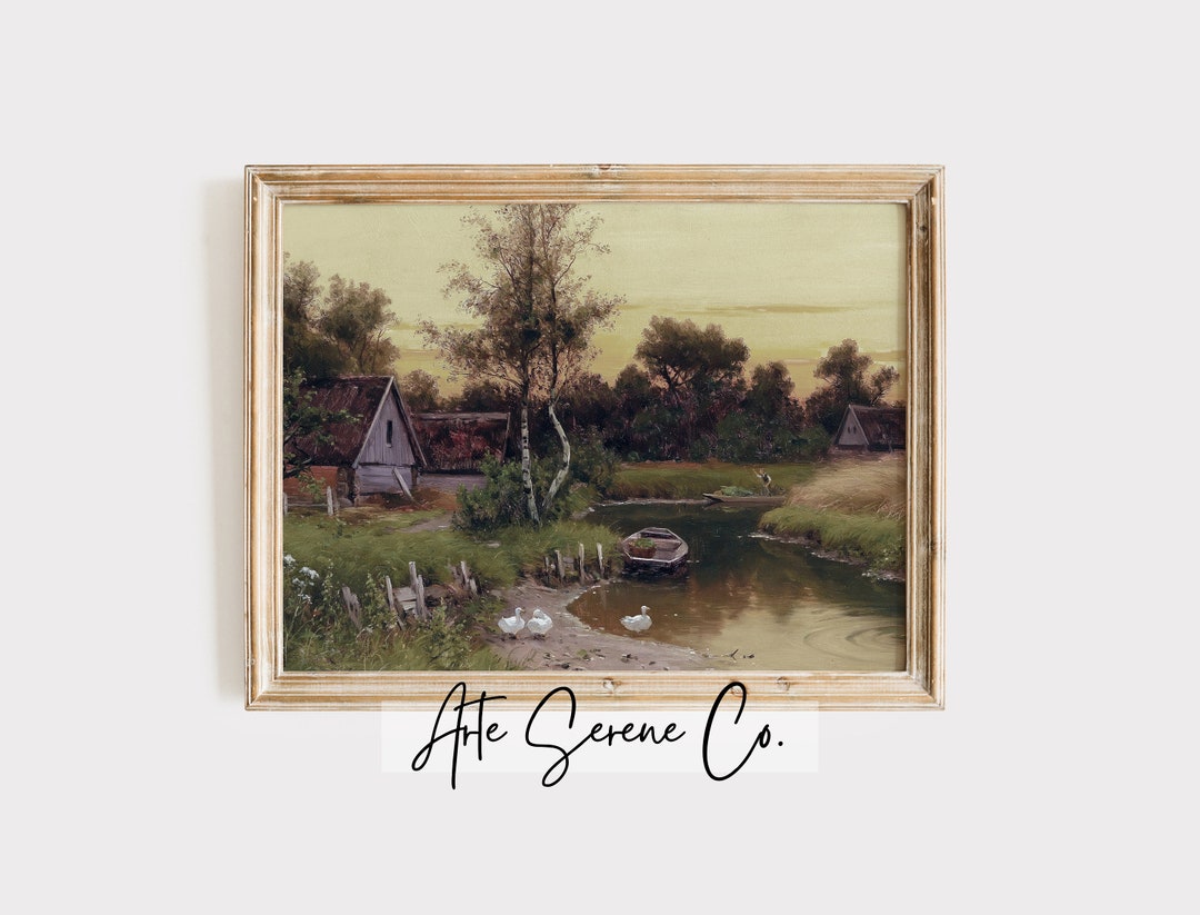 PRINTABLE Landscape Art Print Sunset Landscape Farmhouse Wall Art ...