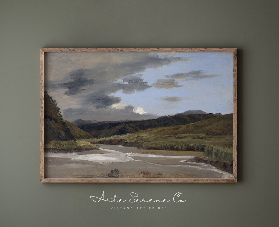 PRINTABLE Landscape Art Print Vintage Oil Painting Digital Download ...
