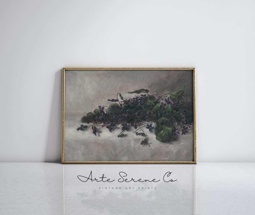 VINTAGE Moody Art Print, Floral Wall Art, Muted Art Print, Moody ...