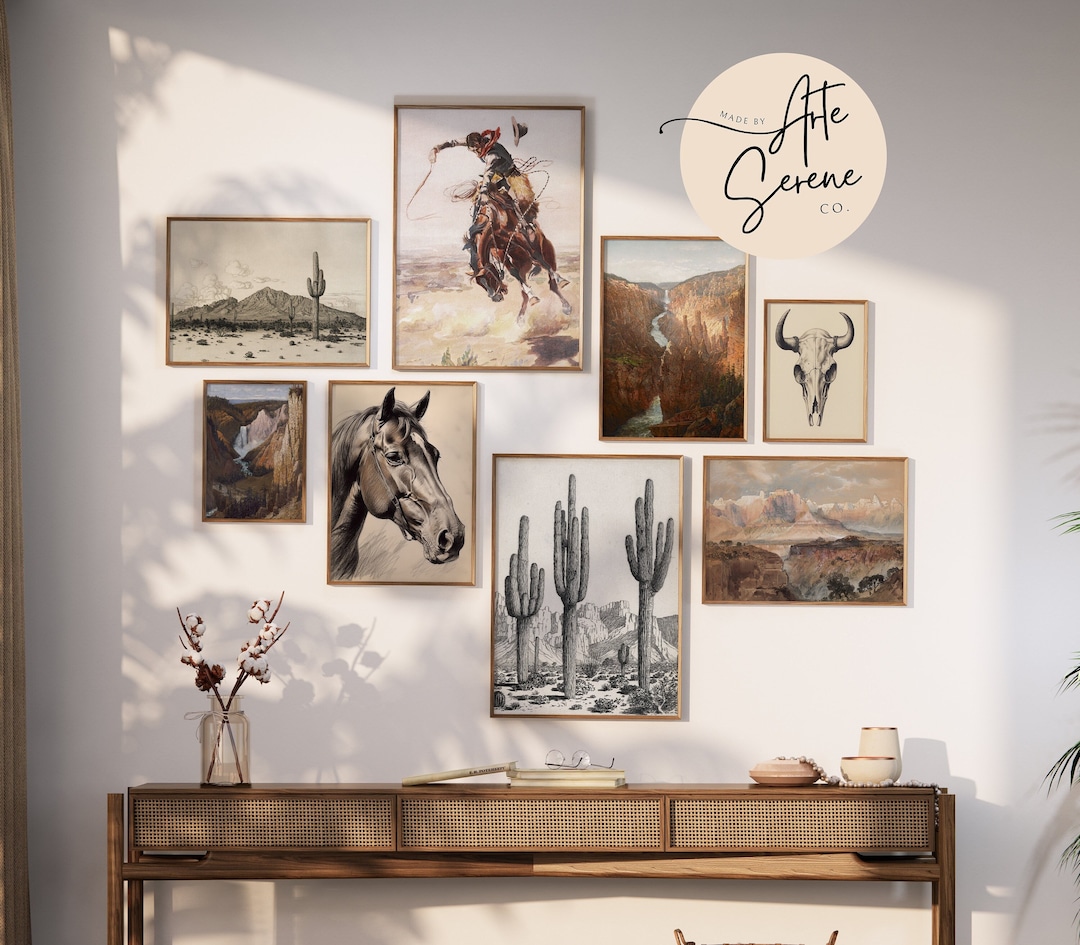 VINTAGE Southwestern Gallery Wall Collection Western Cowboy DIGITAL ...
