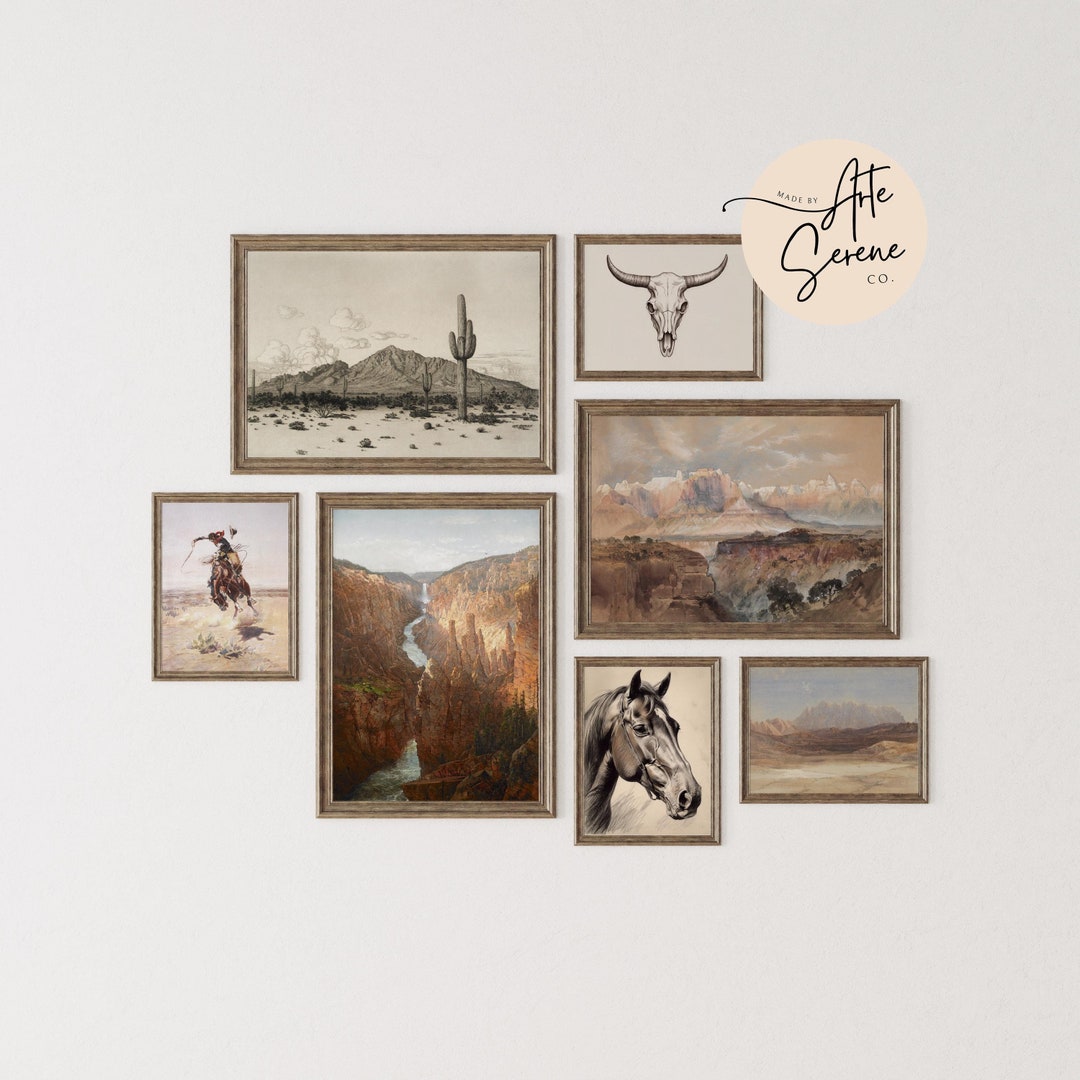 VINTAGE Southwestern Gallery Wall Collection Western Cowboy DIGITAL ...