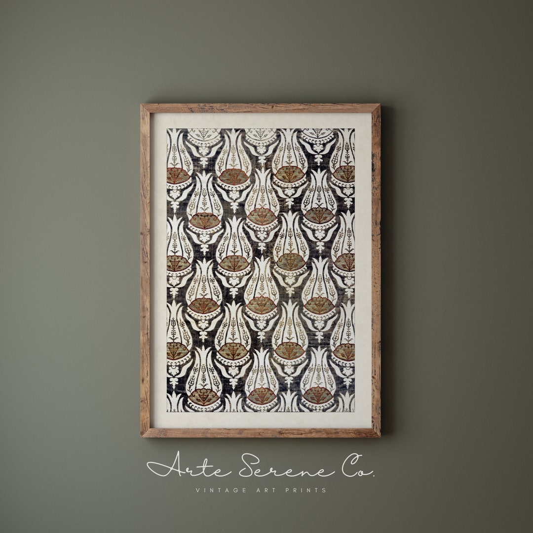 VINTAGE Neutral Textile Art Print Printable Tapestry Wall Art Square ...