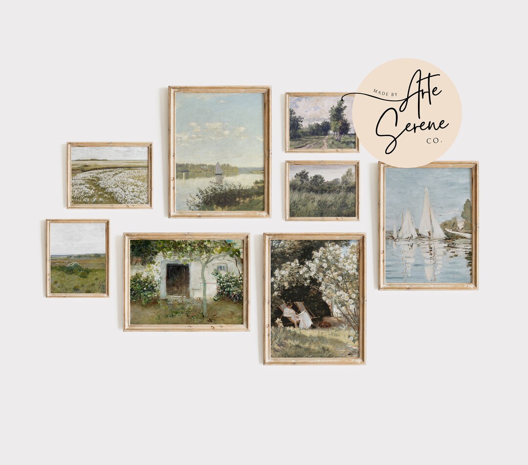 PRINTABLE Art SET OF 8 Vintage Prints Cottagecore Decor Digital ...