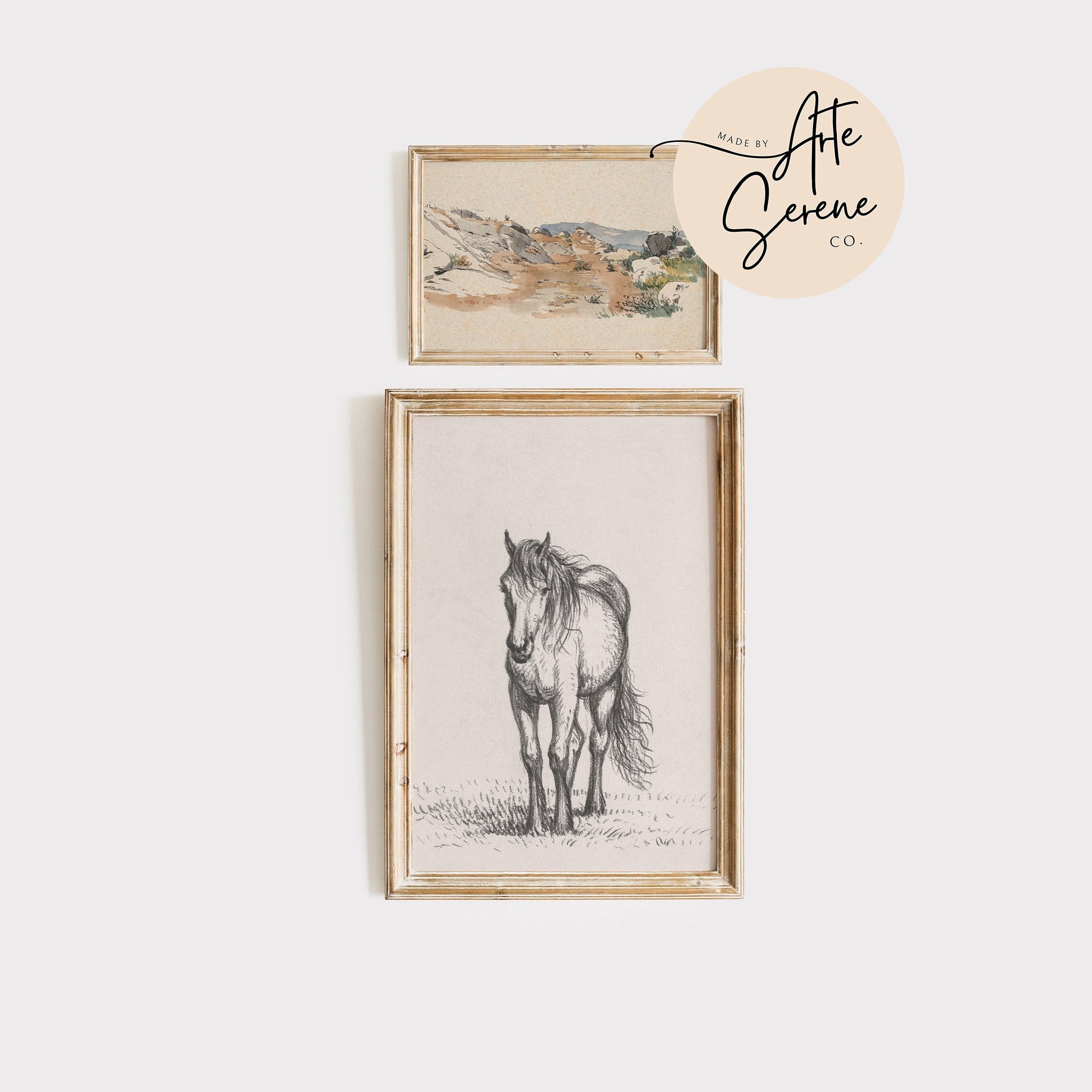 VINTAGE Southwestern Gallery Wall Set Western Cowboy DIGITAL PRINTS ...