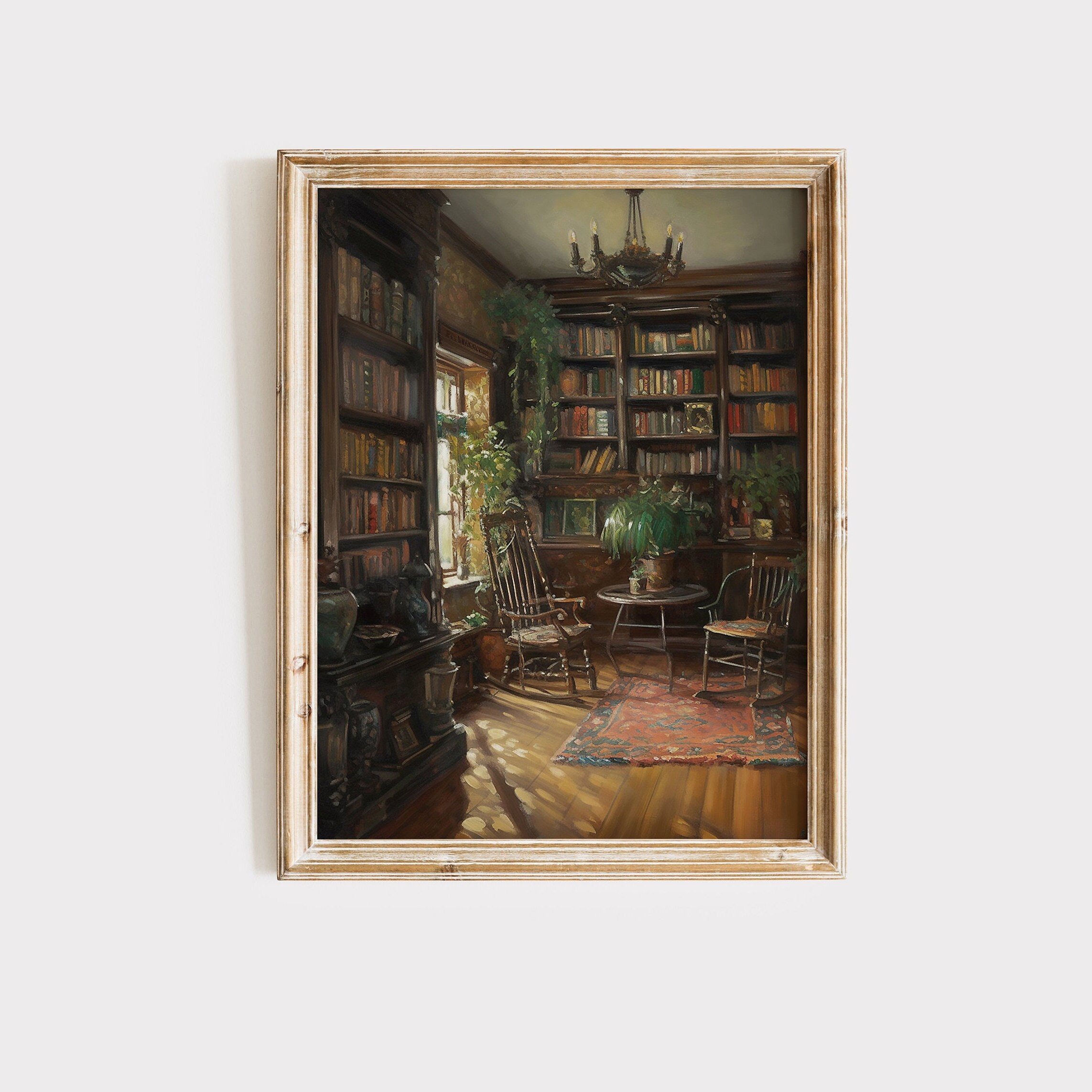 ANTIQUE Printable Home Decor Wall Art Library Books Digital - Etsy