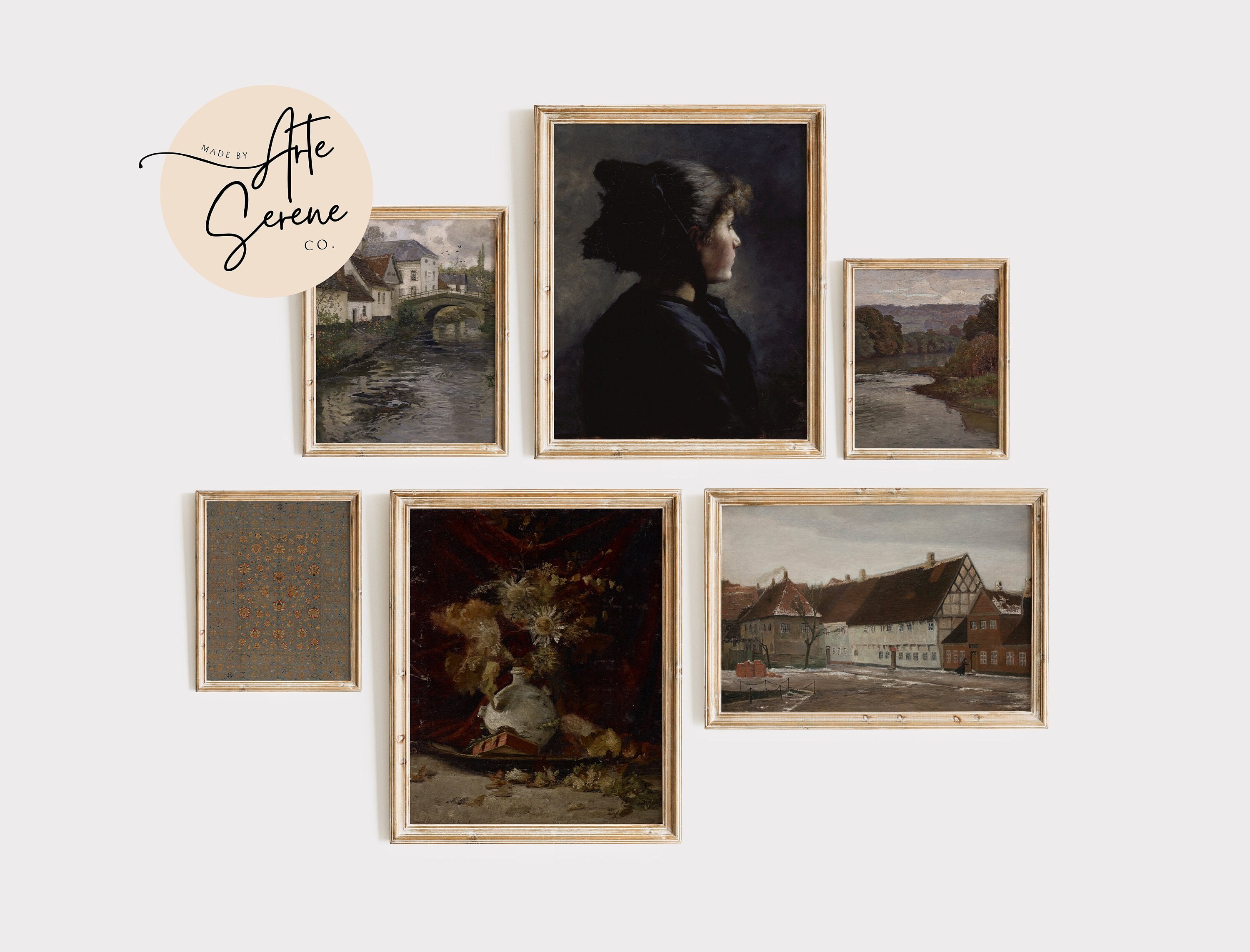 VINTAGE Printable Wall Art SET of 6 Digital Download Print at Home Wall ...