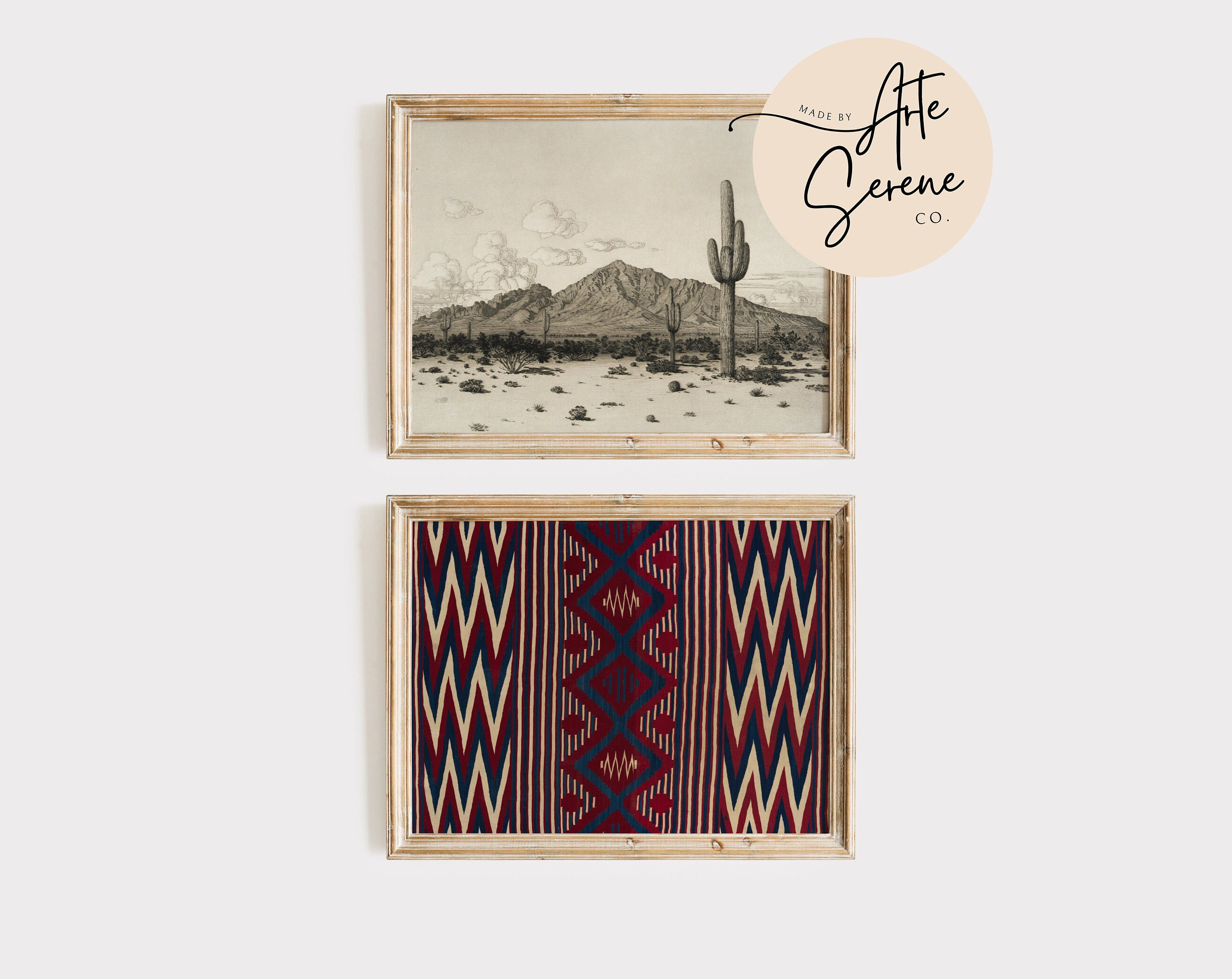 VINTAGE Southwestern Printable Art Set of 2 Western Cowboy DIGITAL ...