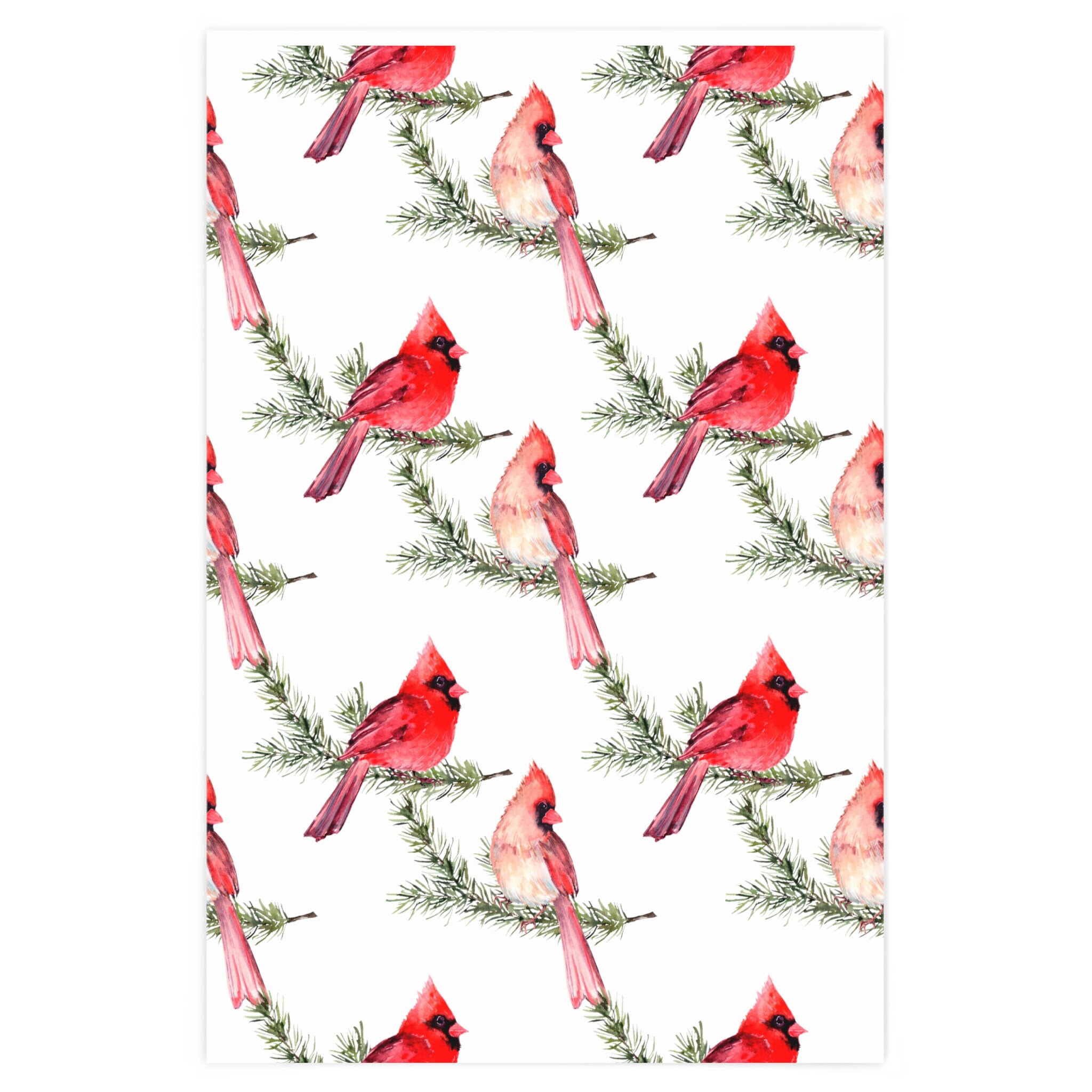 Cardinal Wrapping Paper, Animal Print Paper, Bird Print, Holiday Gift ...
