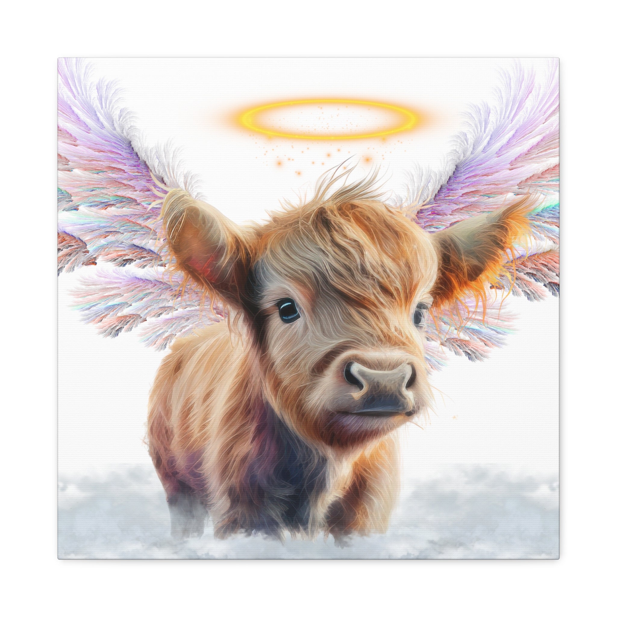Adorable Angel Highland Cow, Farm House Decor, Country Wall Art, Angel ...