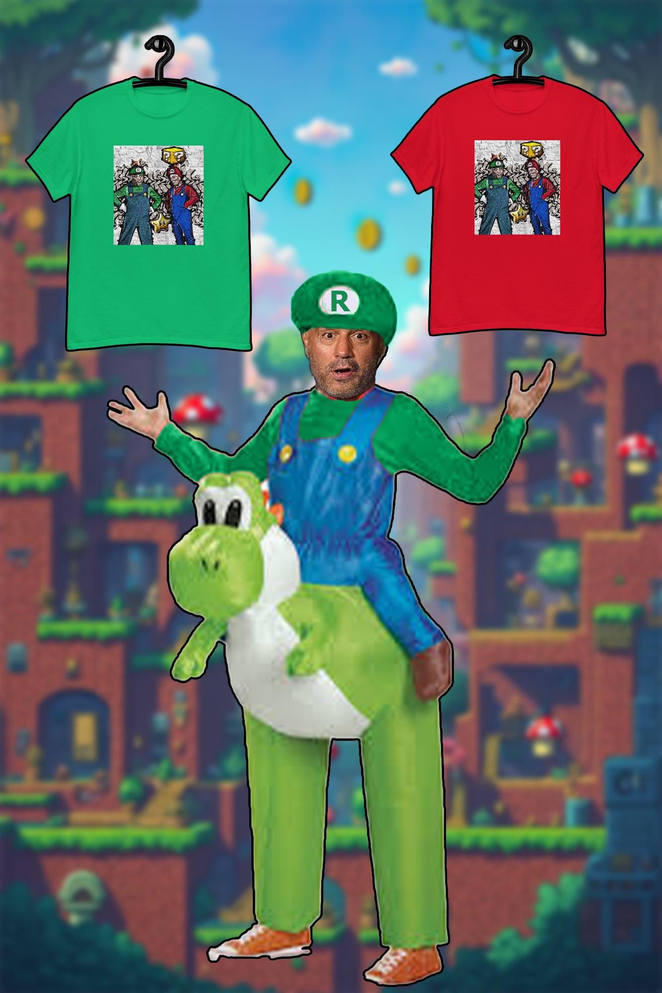 Joe Rogan & Elon Musk Super Mario Bros Parody T-shirt – Hilarious Gamer ...