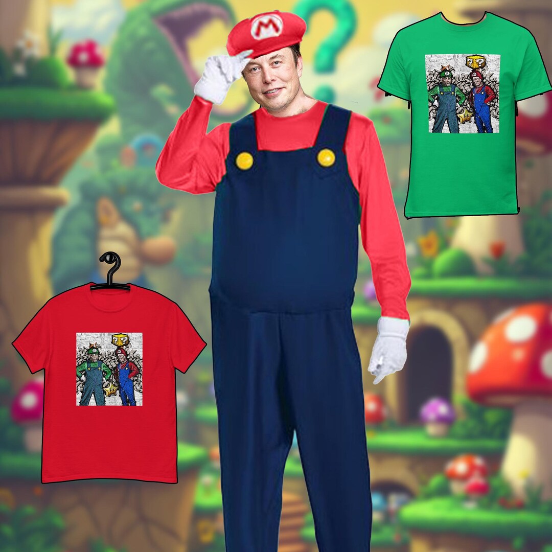 Joe Rogan & Elon Musk Super Mario Bros Parody T-shirt – Hilarious Gamer ...