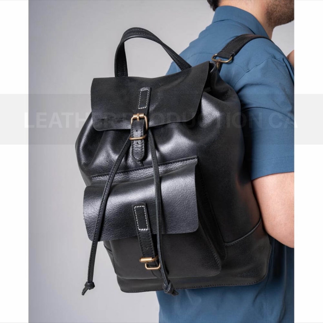 LEATHER BACKPACK, BUFFALO Leather, Work Backpack, Leather Backpack Men ...