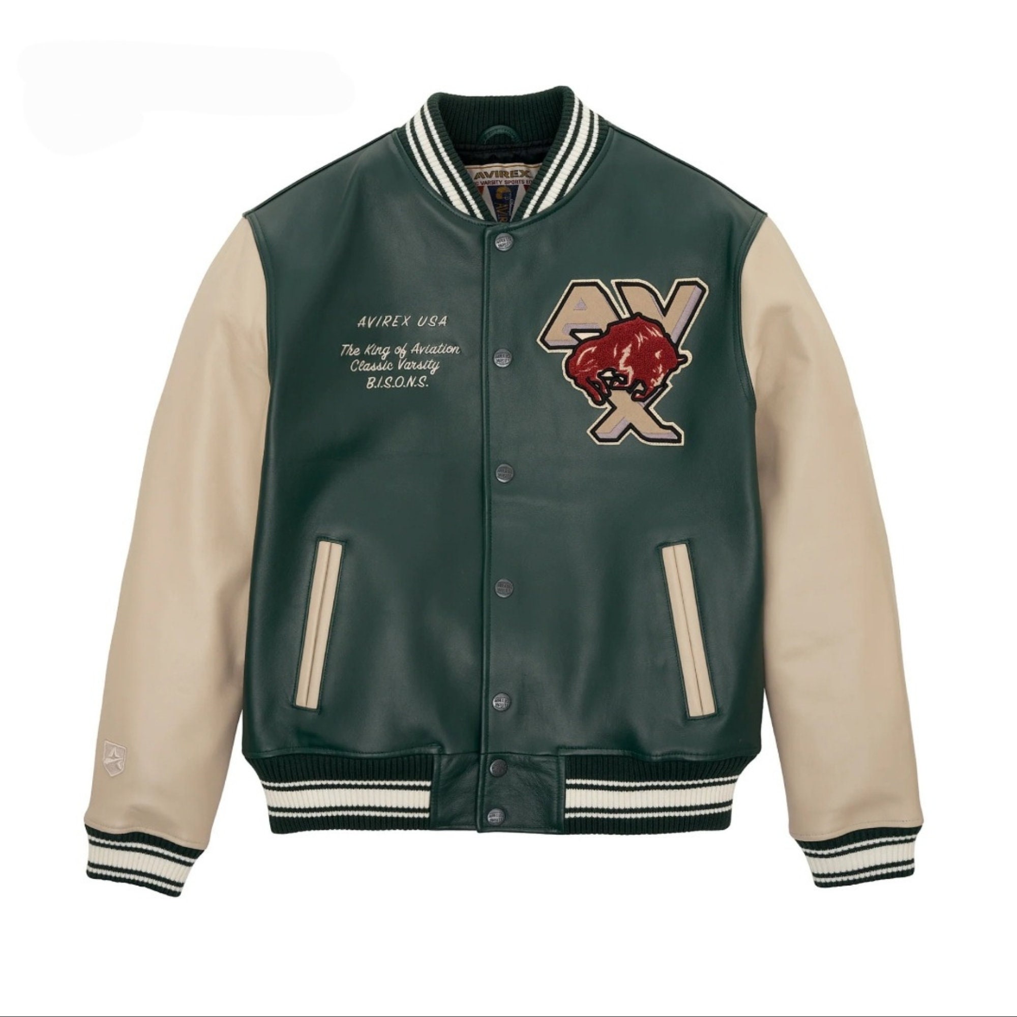 Bison Varsity Jacket, USA Edition Jacket, Varsity Leather Jacket, Team ...
