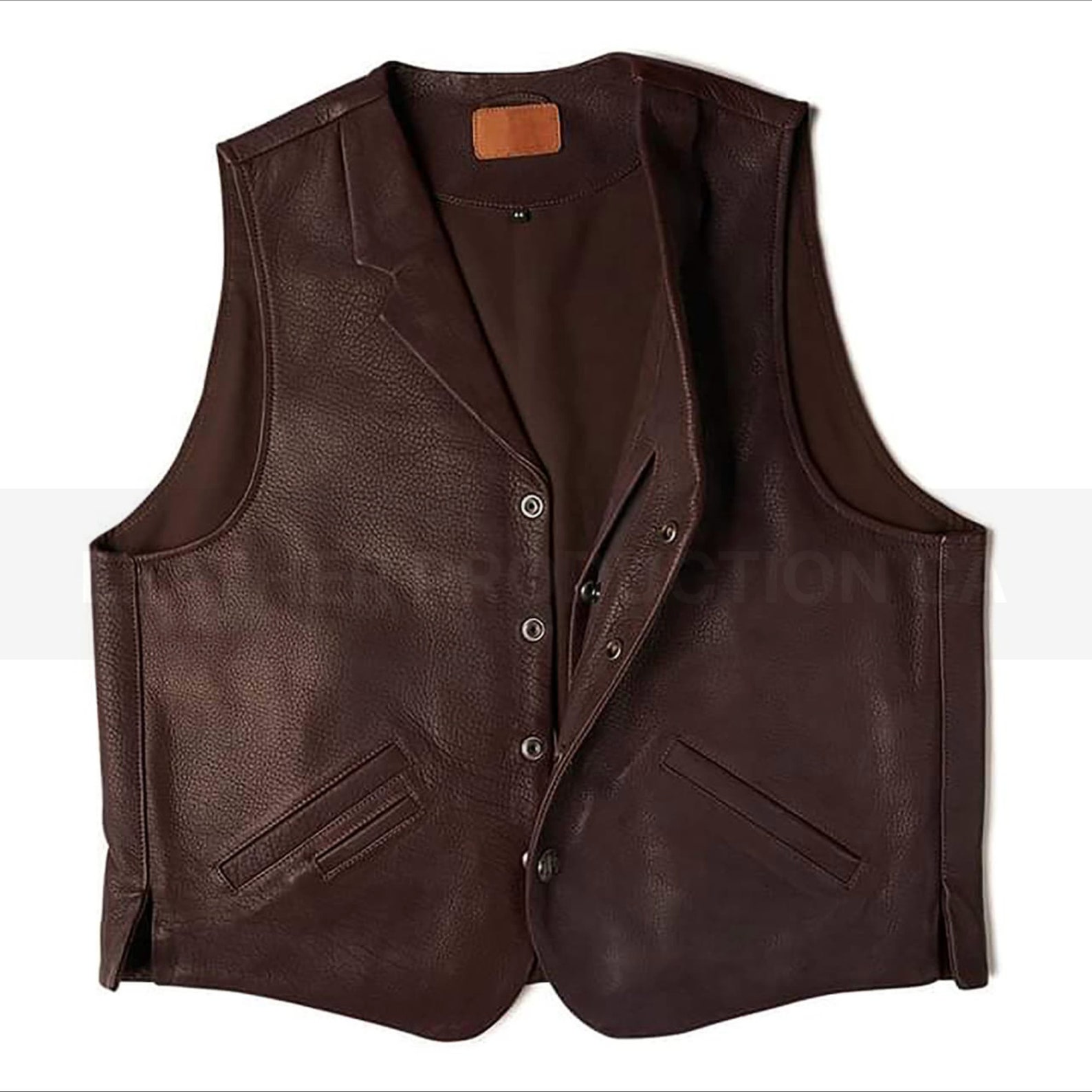 A Leather Vest for Men, 100% Original Cow Leather Dark Brown Men's Vest ...