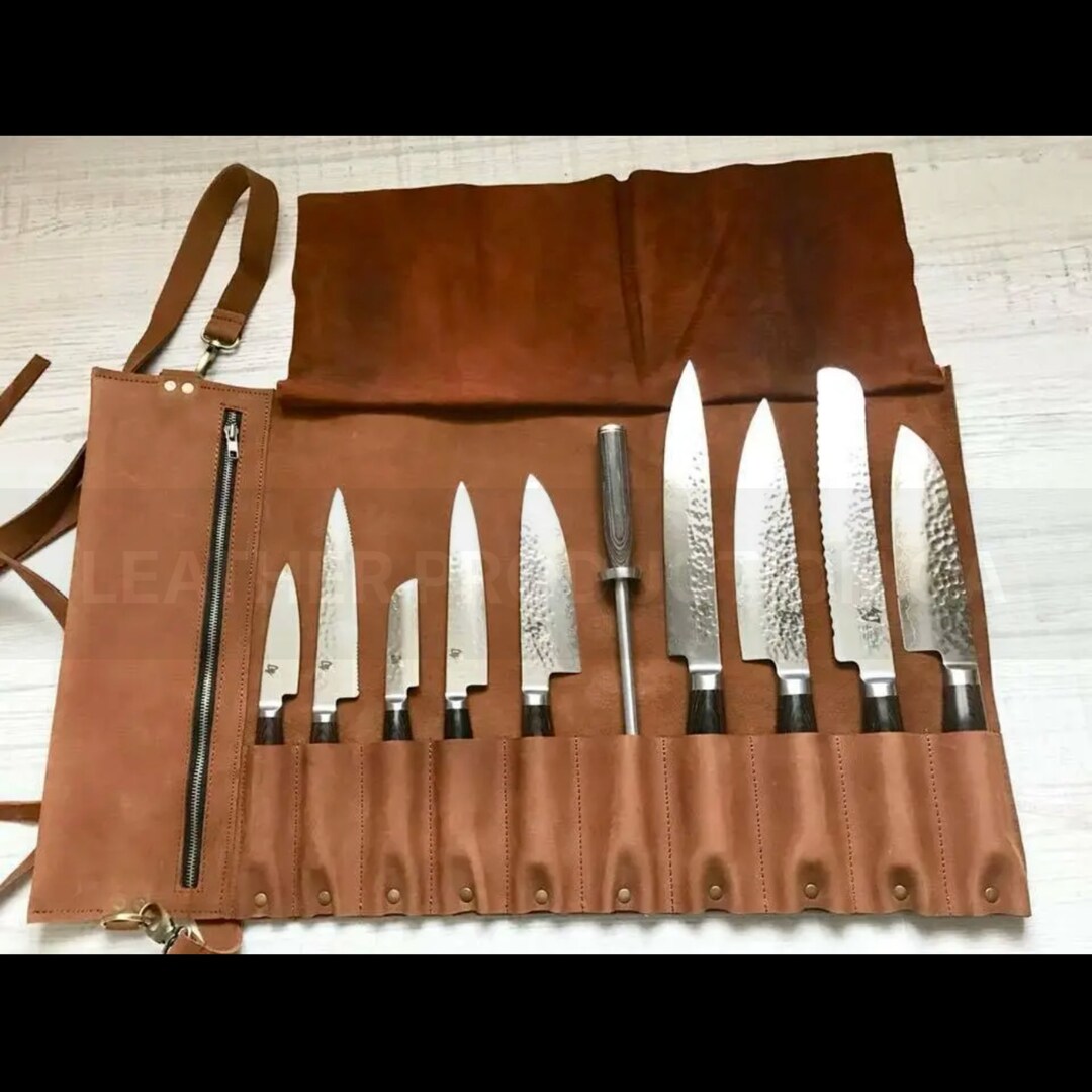 Leather Knife Roll,knife Bag Roll,chef Knife Roll,leather Knife Case ...