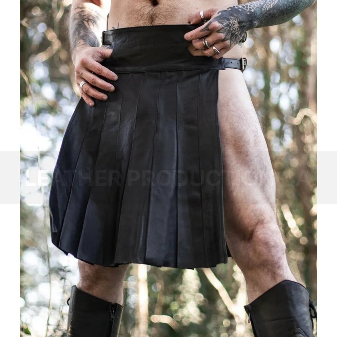 Mens Cow Leather Warrior Gladiator Kilt Hand Made Roman Dbsm Kilt Gift ...
