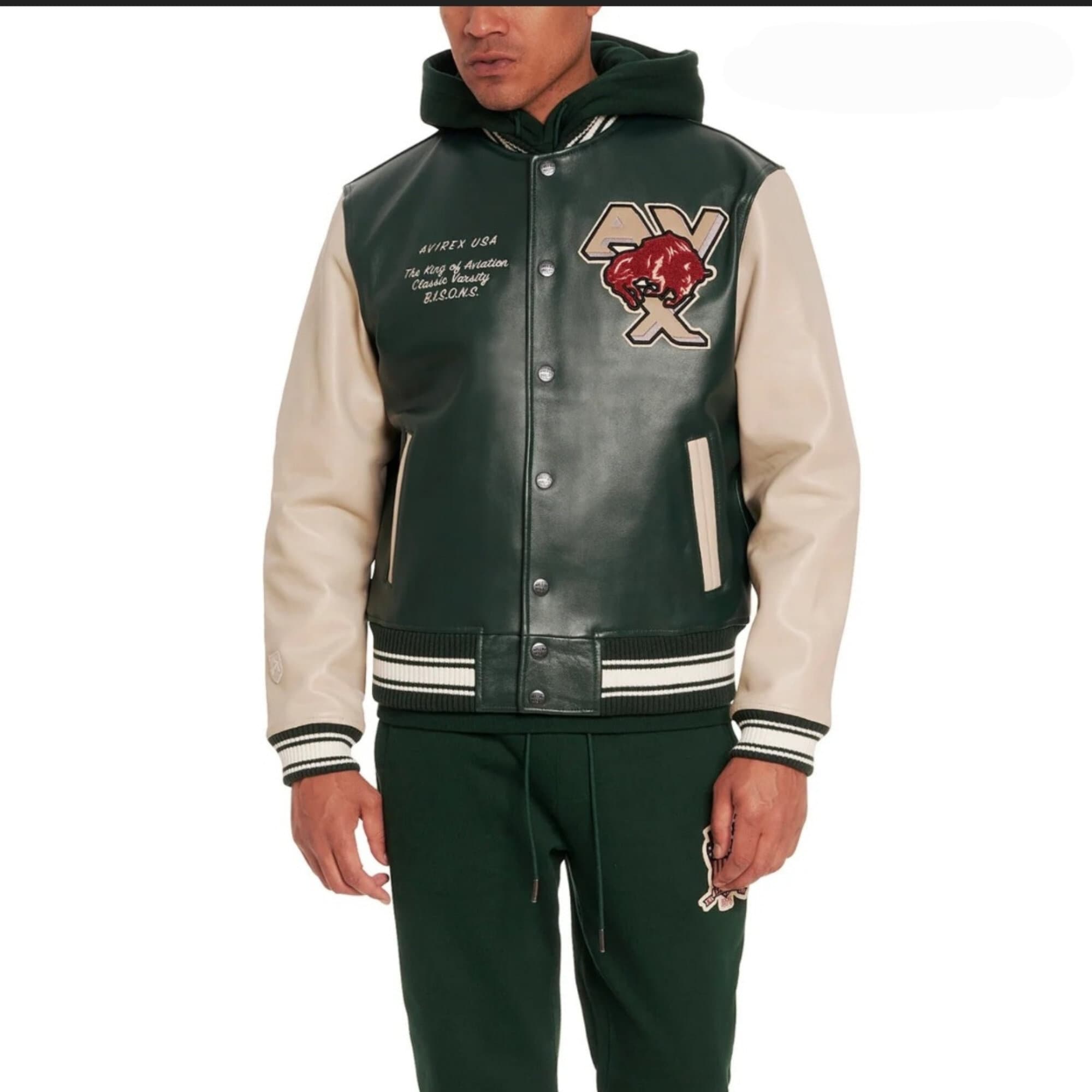 Bison Varsity Jacket, USA Edition Jacket, Varsity Leather Jacket, Team ...