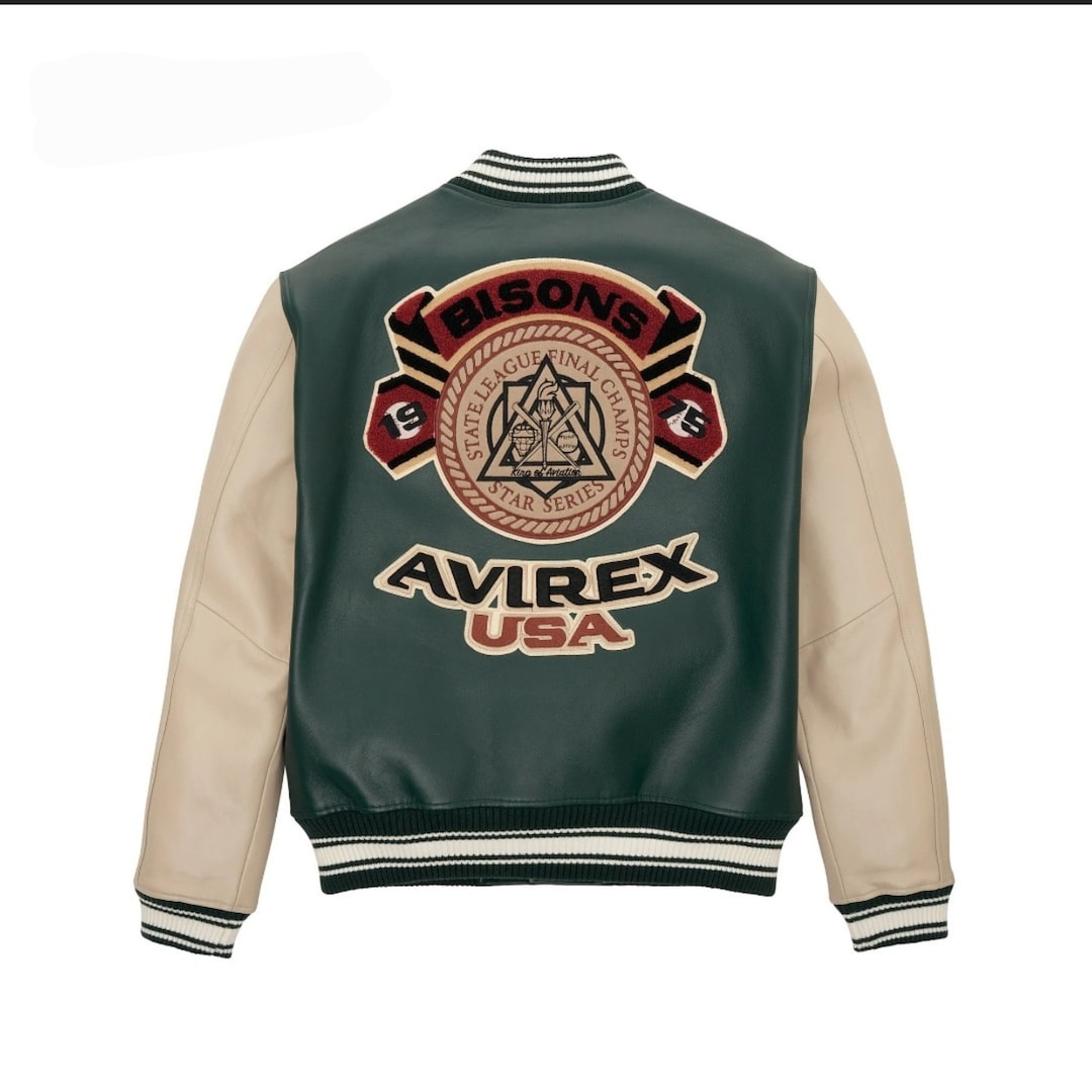 Bison Varsity Jacket, USA Edition Jacket, Varsity Leather Jacket, Team ...