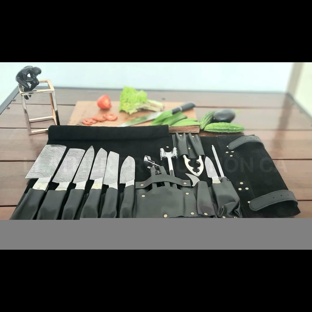 Leather Knife Roll, Chef Knife Case, Personalized Knife Roll, Chef ...