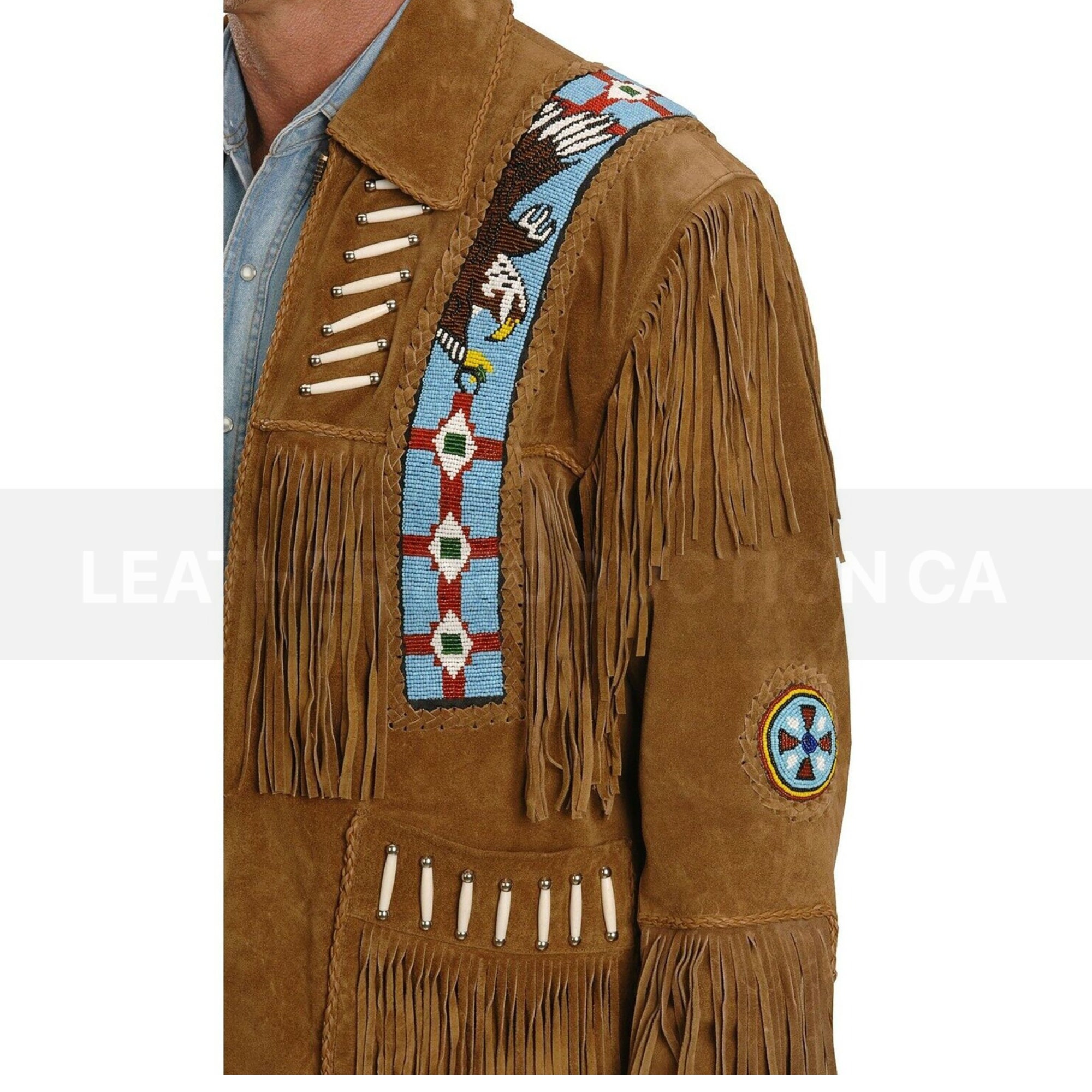 Men's Native American Suede Leather Jacket Western - Etsy