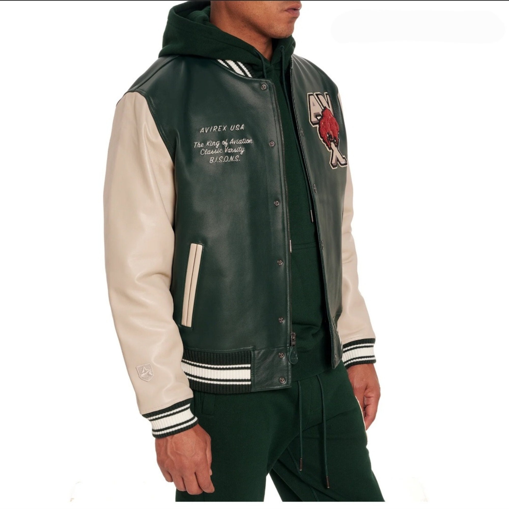 Bison Varsity Jacket, USA Edition Jacket, Varsity Leather Jacket, Team ...
