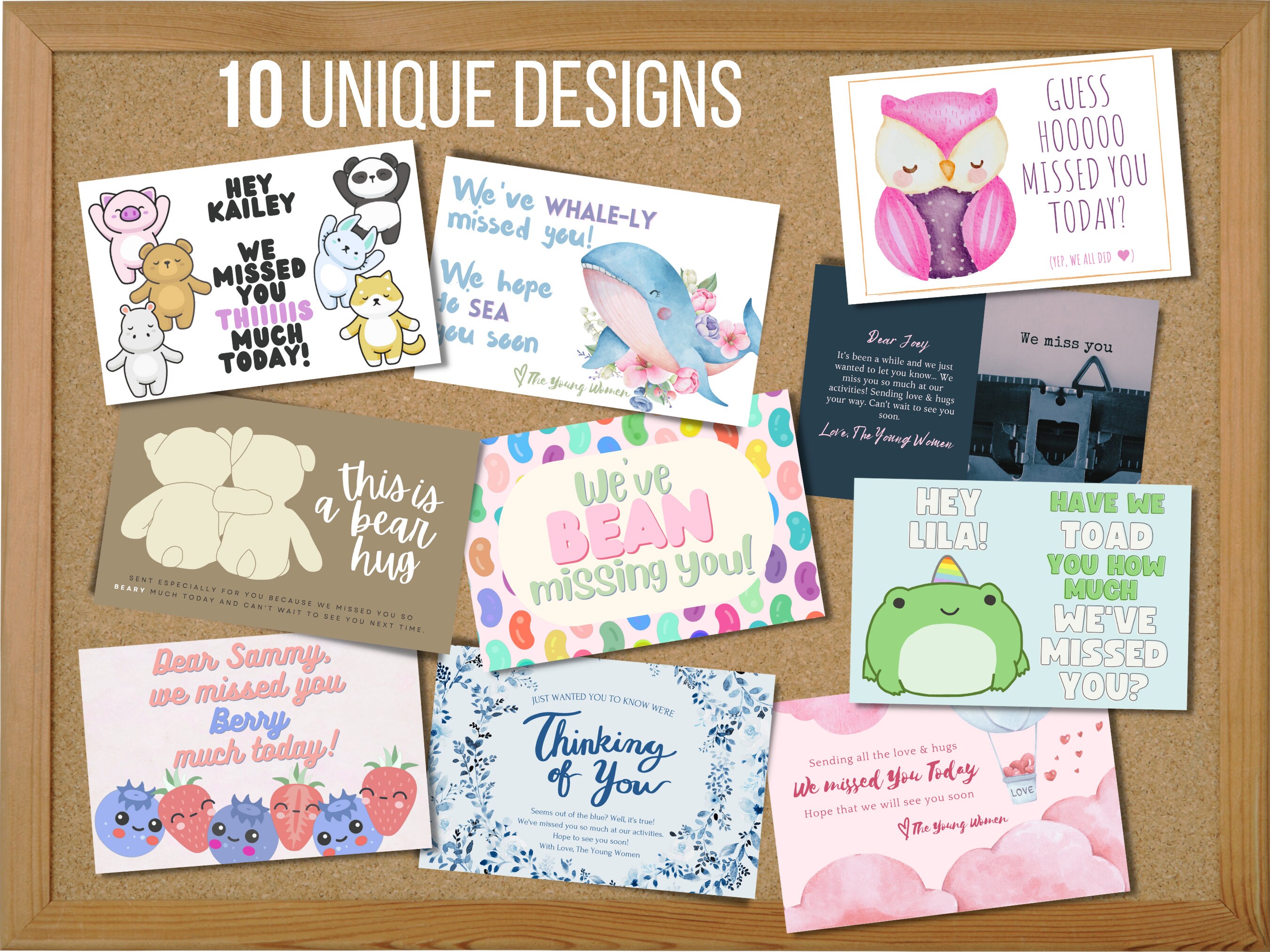 We Missed You 4x6 Cards, Fully Editable Canva Templates, LDS Young ...