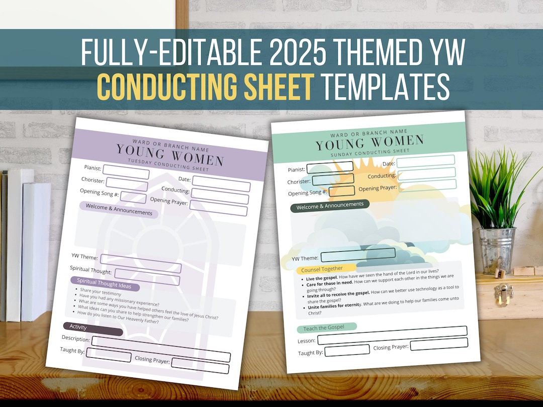 LDS Young Women Conducting Sheet, 2025 Youth Sunday & Activity Day ...