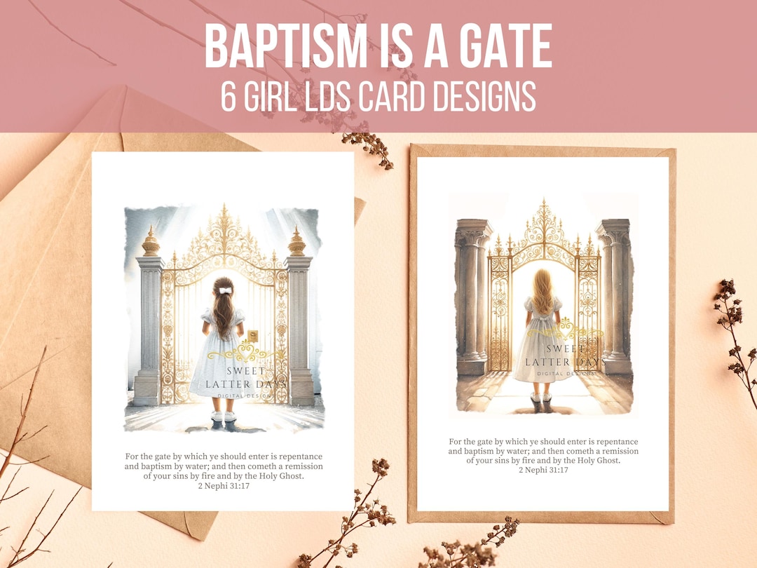 LDS Primary Girl Baptism Card Program Images Bundle, Instant Printable ...