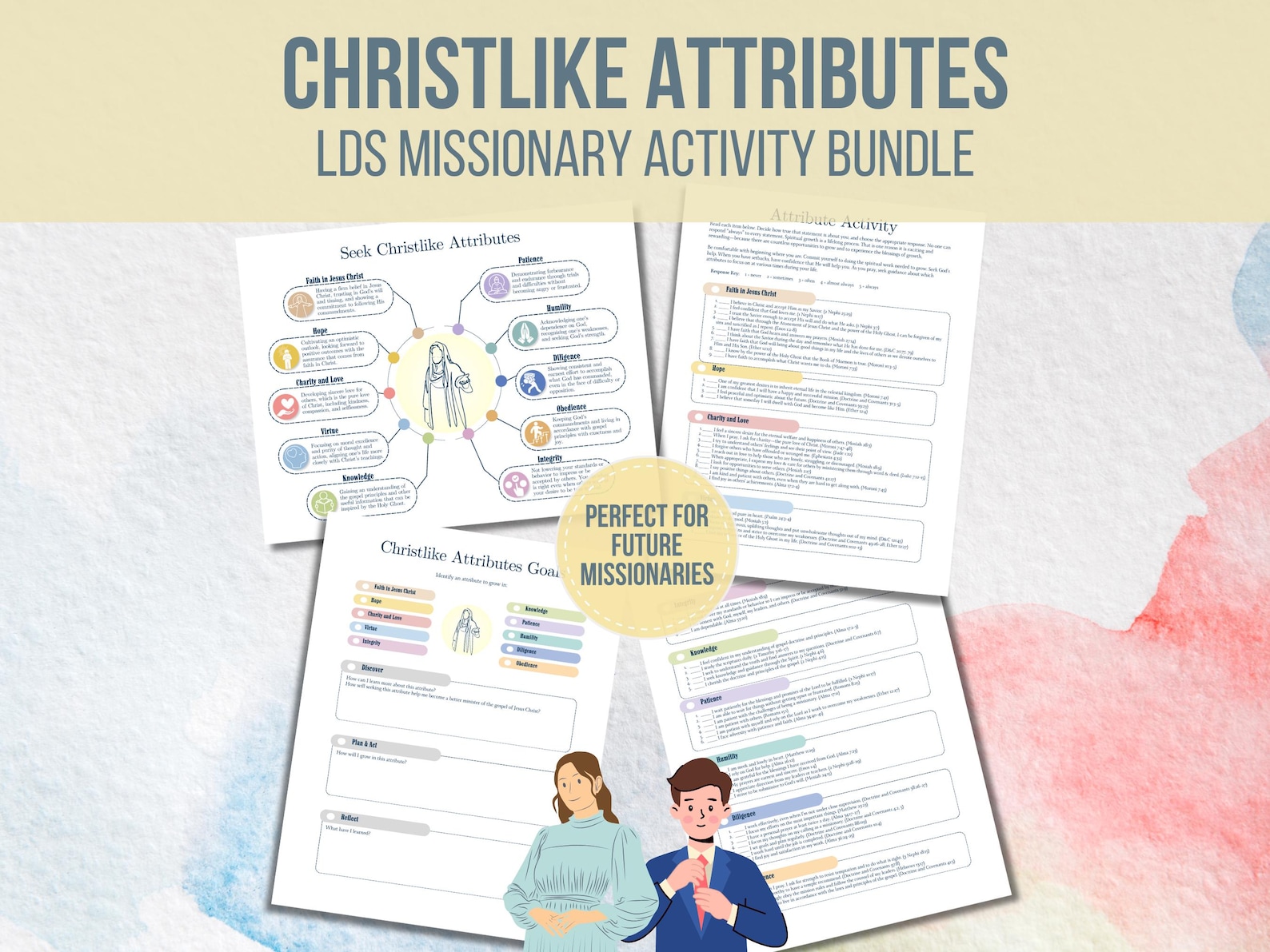 LDS Missionary Christlike Attributes Activity Bundle (canva Template ...