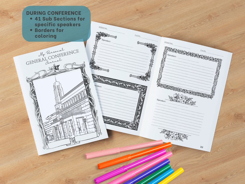 Printable General Conference Coloring Journal Notebook for Young Women ...