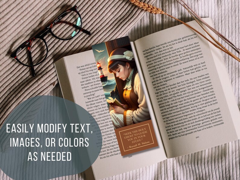 LDS Conference Quotes Bookmark Templates: Canva Template Editable ...
