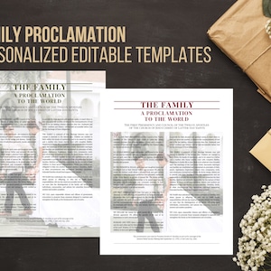 LDS Family Proclamation Poster Template 16x20, LDS Wedding Gift, LDS ...
