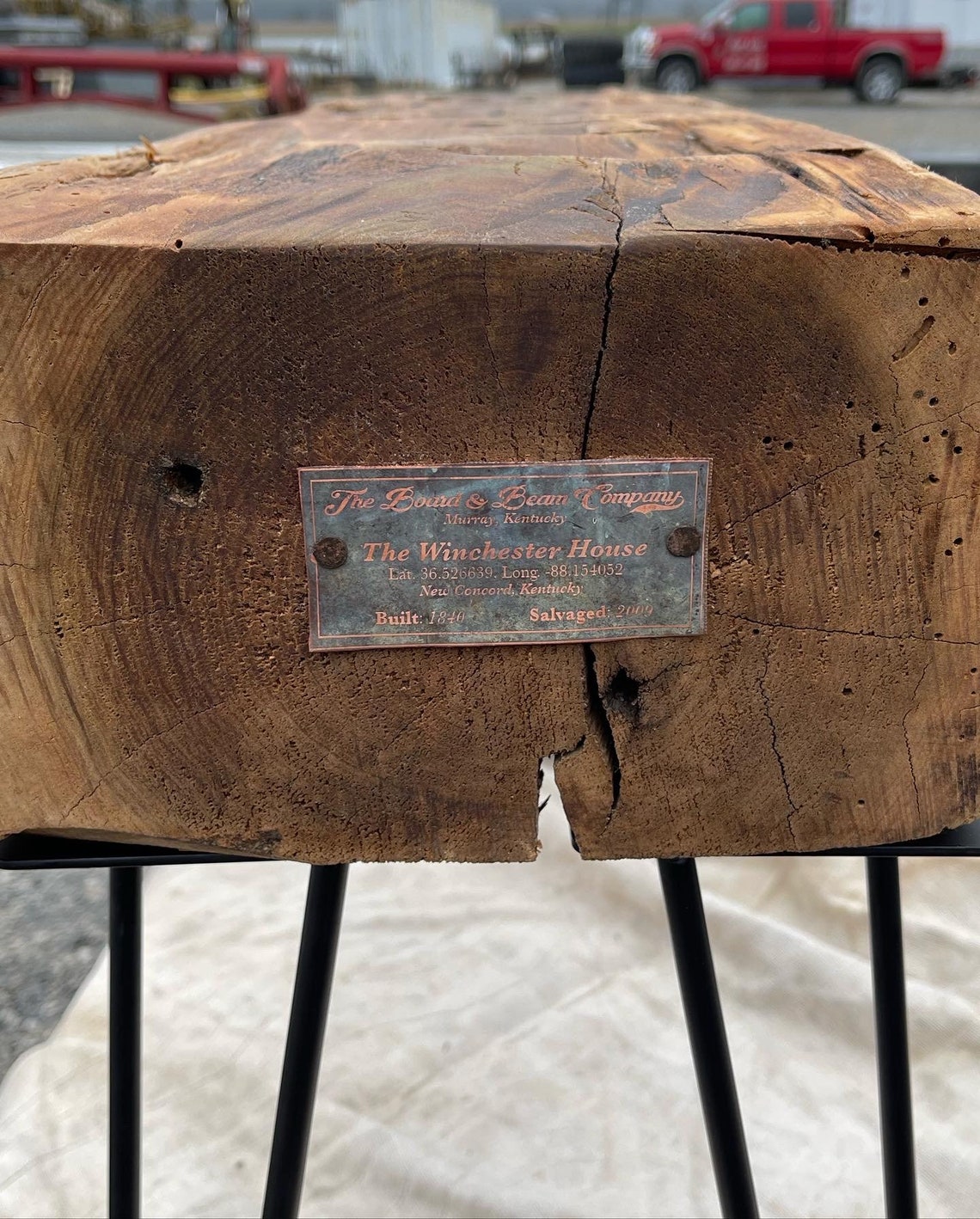 Reclaimed Plant Bench | Authentic Hand Hewn Poplar Beam From the 1800's ...