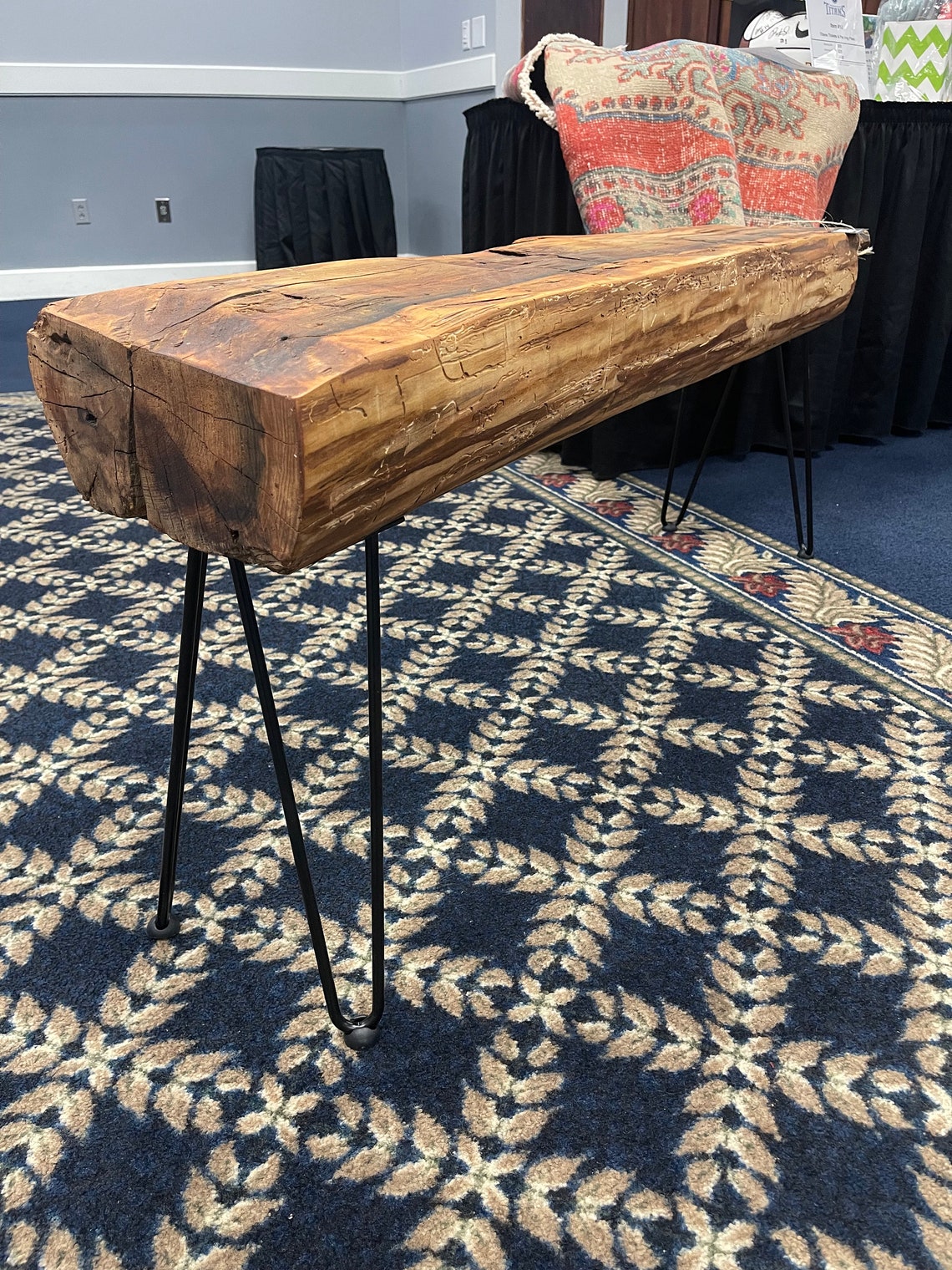 Reclaimed Plant Bench | Authentic Hand Hewn Poplar Beam From the 1800's ...