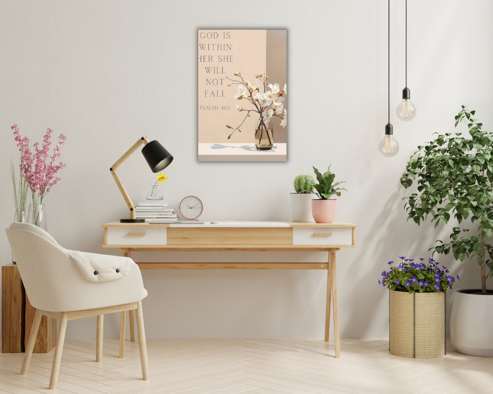 Bible Verse Wall Art, Psalm 46 5 Canvas Wall Art, Inspirational Bible ...