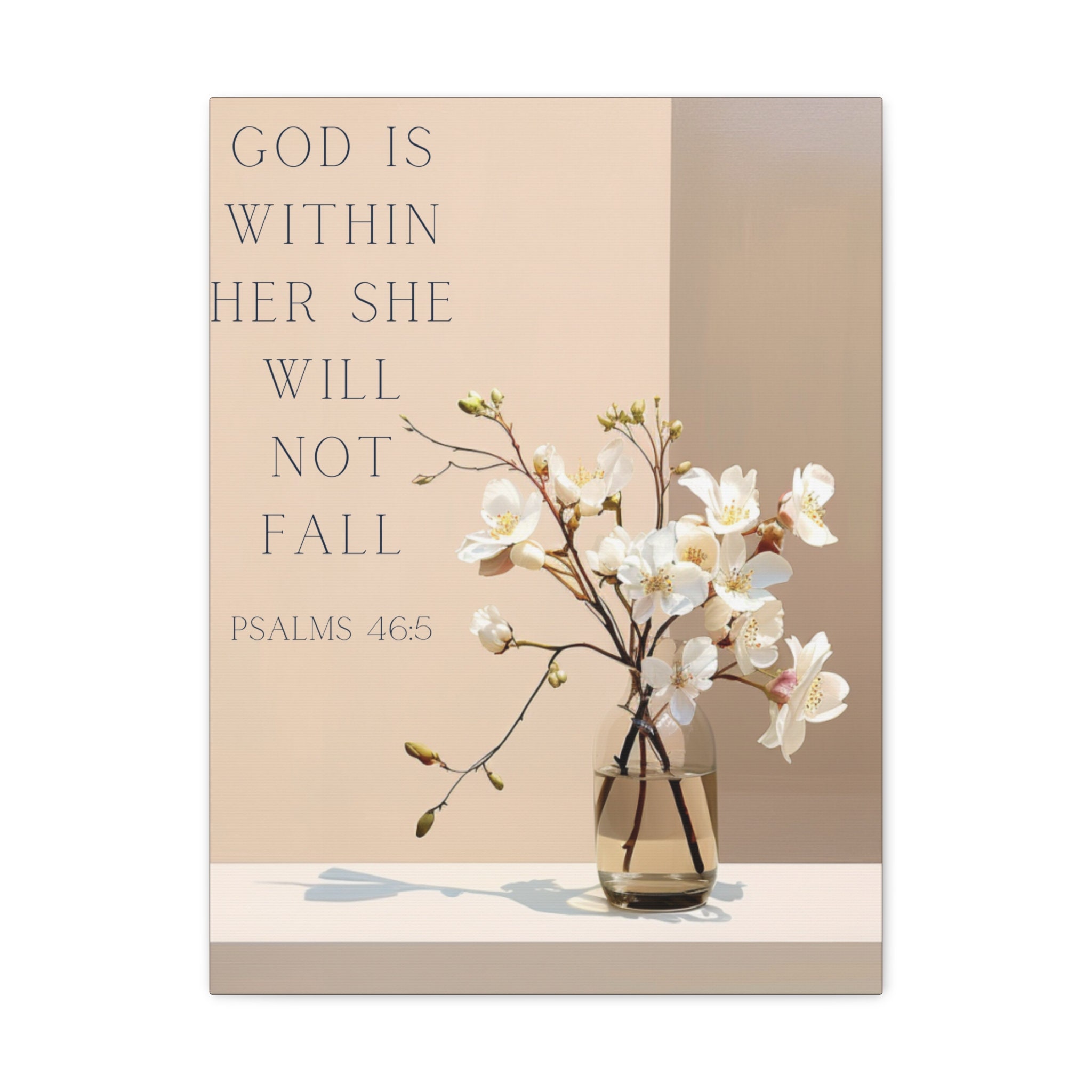 Bible Verse Wall Art, Psalm 46 5 Canvas Wall Art, Inspirational Bible ...