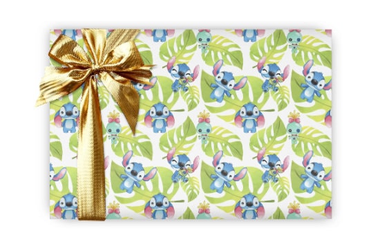 Stitch Wrapping Paper Sheets - Disney Lilo And Stitch Birthday Party ...