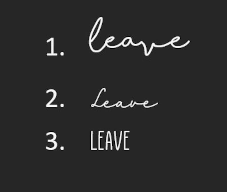 Leave Sign - Etsy