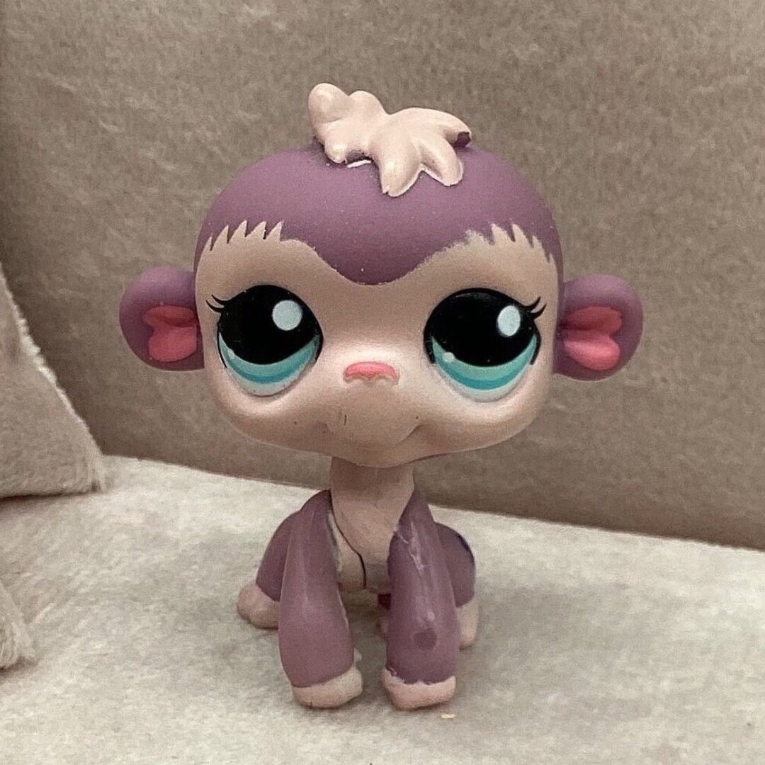 Littlest Pet Shop Lps 1644 Baby Monkey Authentic Hasbro Purple Pink Pet ...