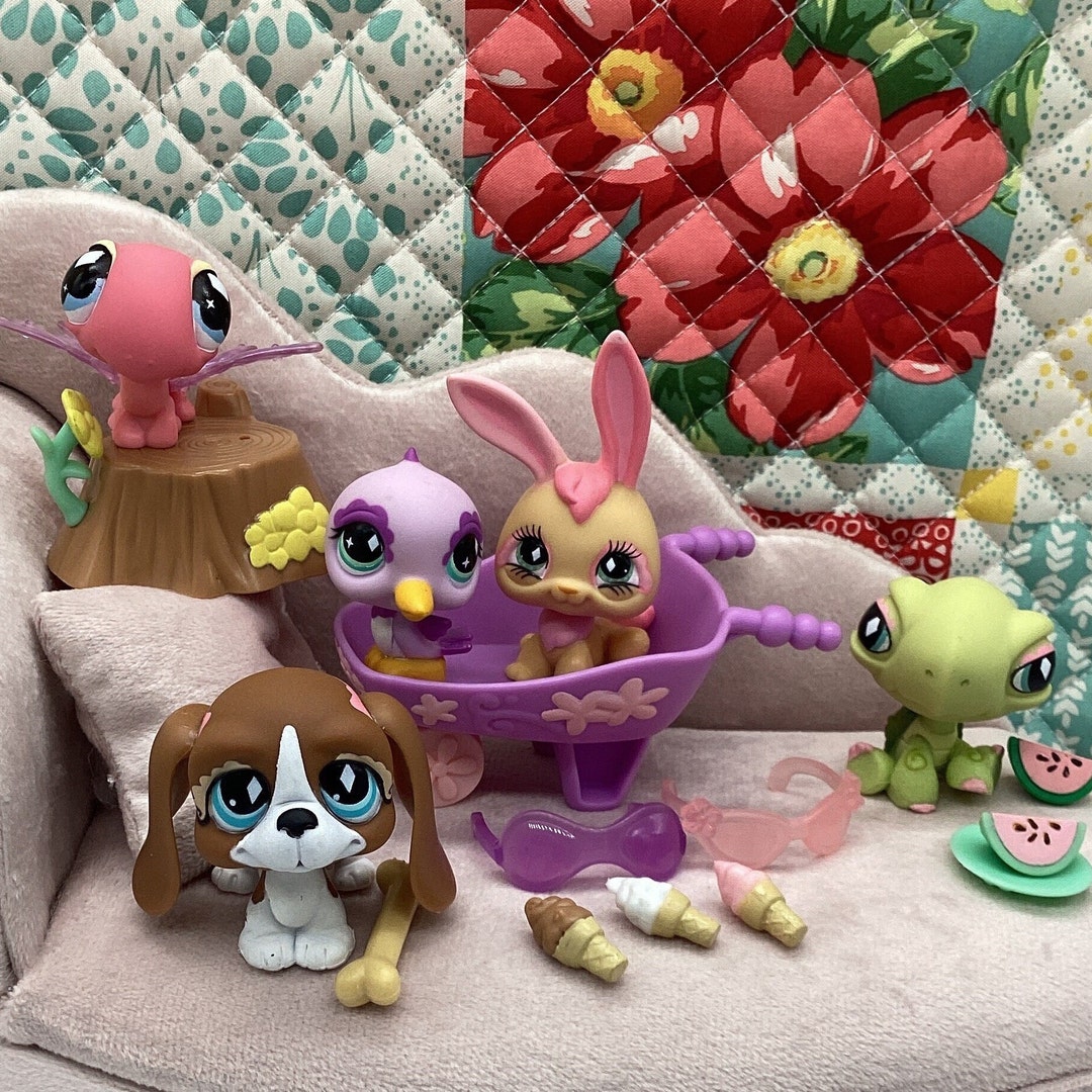 Littlest Pet Shop Spring Basket Lps 502 Basset Hound, 503 Dragonfly ...