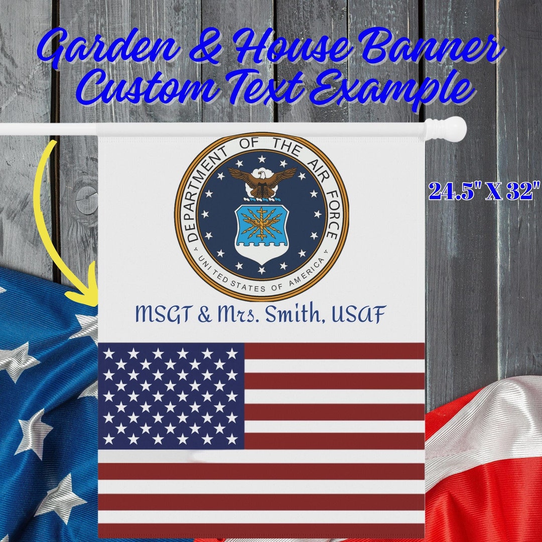 Personalized US Air Force Garden and House Banner Custom Text Area ...