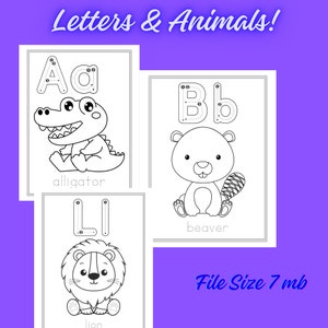 Color and Learn Animal Alphabet Exploration Coloring Book for Ages 3-6 ...