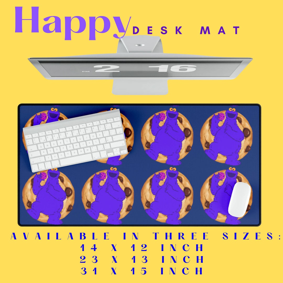 Whimsical Cookie Monster Desk Mat Home Mat Office Desk Mats Fun Desk ...