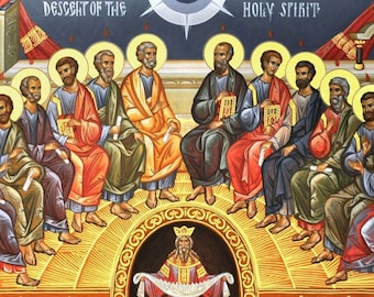 Descent of the Holy Spirit Pentecost Download Digital File for Printing Orthodox Icon. - Etsy