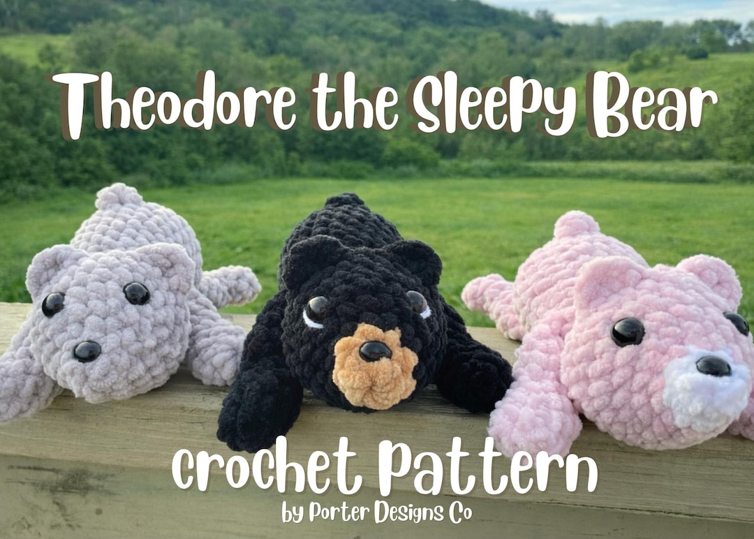 Theodore the Sleepy Bear Crochet Pattern - PDF Digital Download - Baby ...